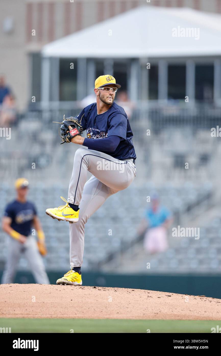Montgomery Biscuits starting pitcher Brody Hopkins (23) in action ...
