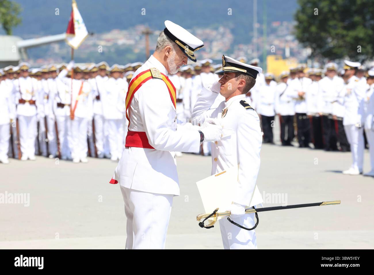 Spanish King Felipe VI and Princess Leonor de Borbon attending the Flag ...