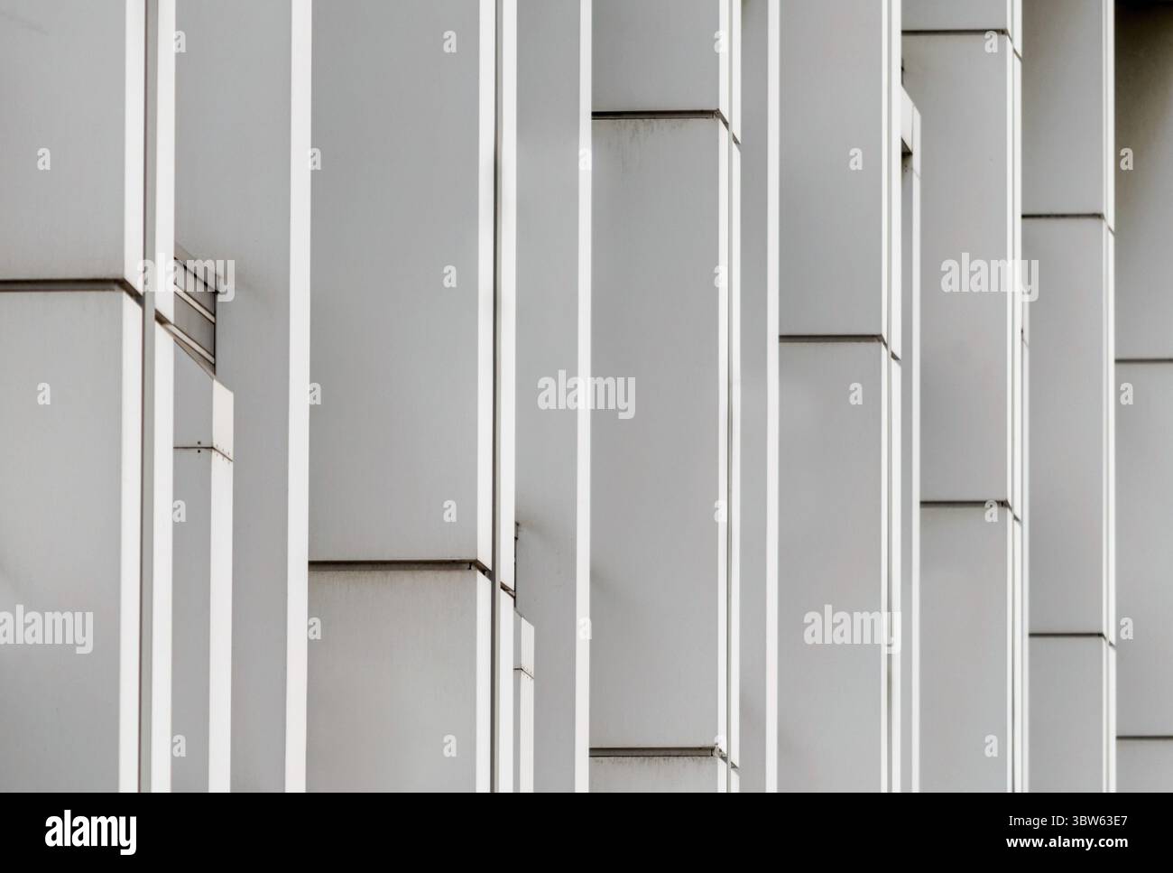 Wall of modern office gray building architectural abstract background ...