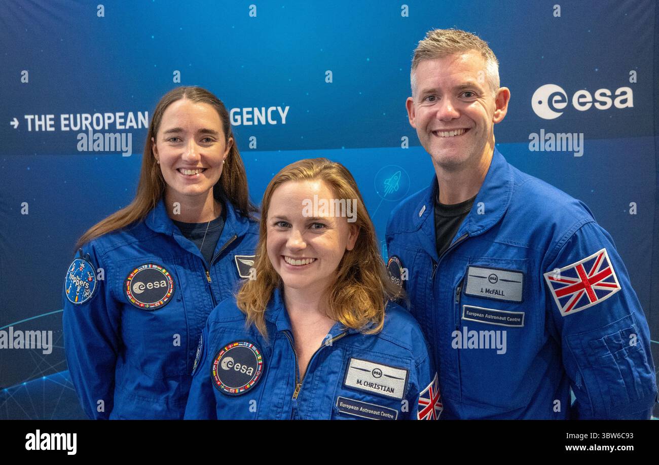 British astronauts: Front Dr Meganne Christian, right John McFall, left ...