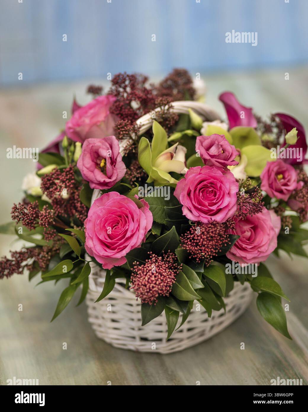 Colorful flower bouquet basket hi-res stock photography and images - Alamy