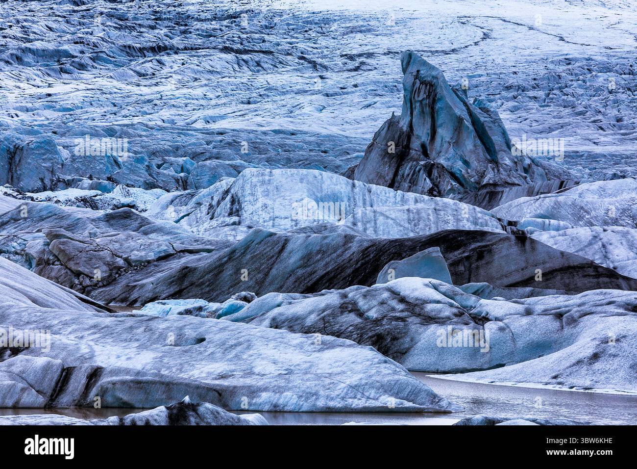 View of stark, icy terrain reveals the raw, glacial beauty of Iceland ...