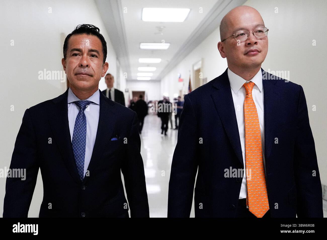Anthony Bernal, left, aide to former first lady Jill Biden, arrives to ...