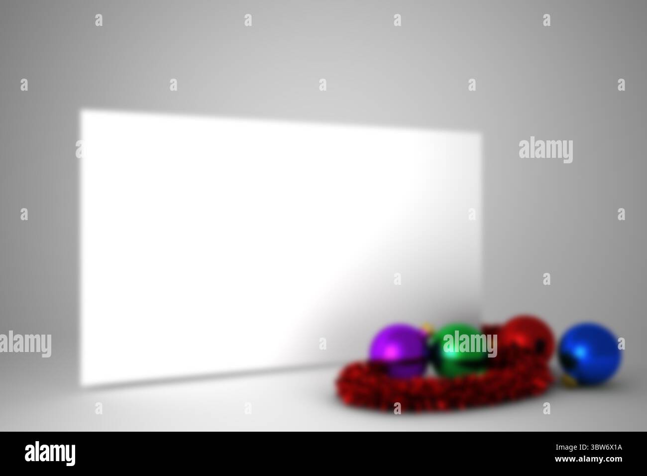 Blurry poster with christmas baubles Stock Photo - Alamy