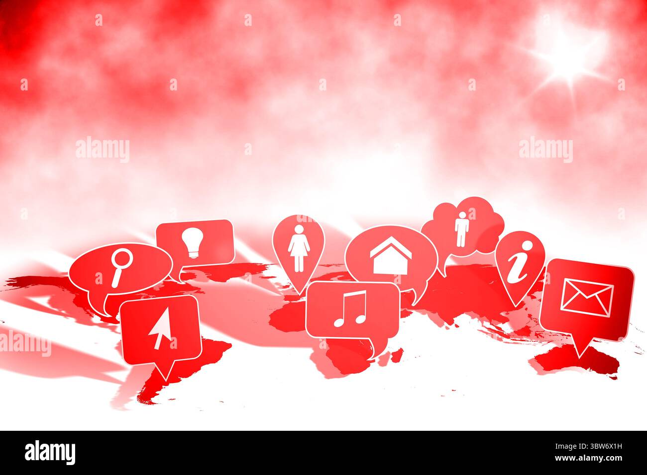 Globe red continents over digital hi-res stock photography and images ...