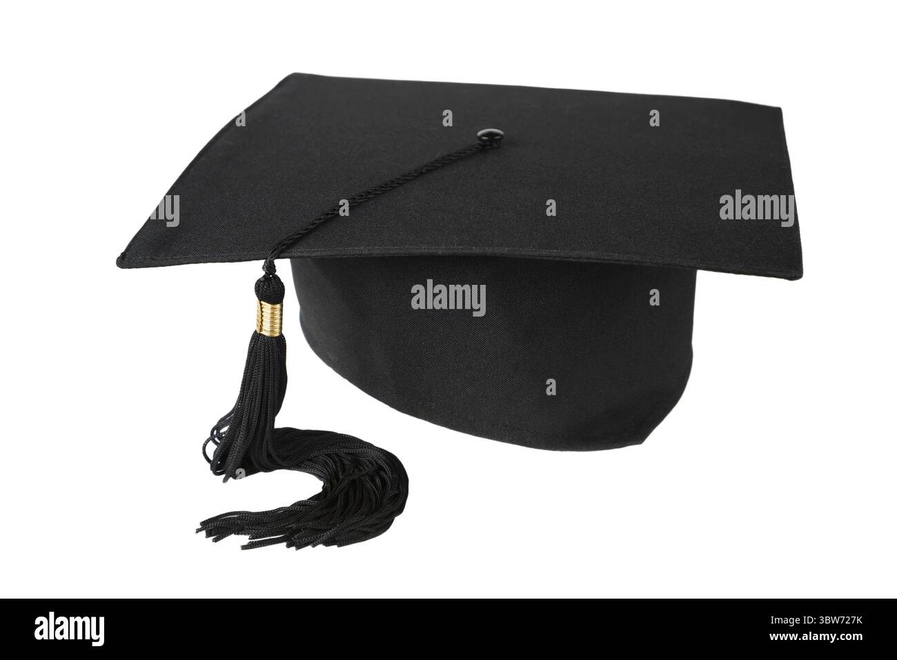 Black square graduate hat with a tassel isolated on white background ...