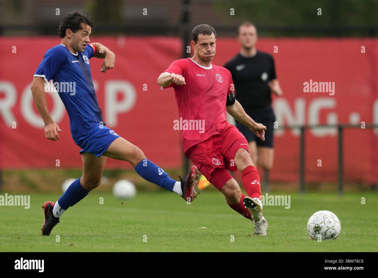 ALMERE, NETHERLANDS - JULY 16: James Lawrence of Almere City FC shoots ...