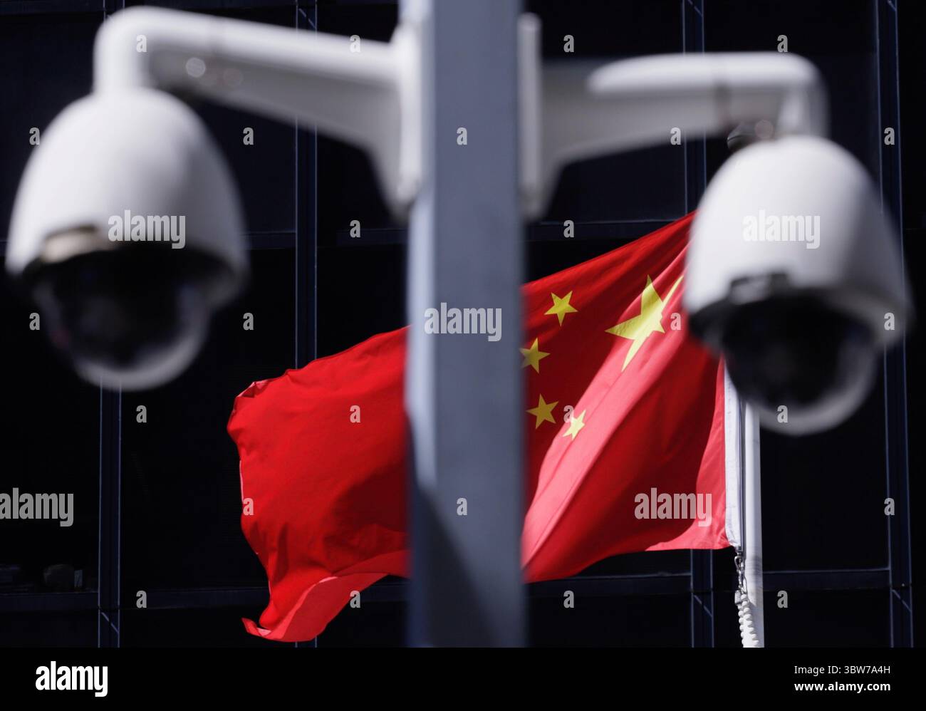 November 12, 2020, Hong Kong, CHINA: PRC national flag flies behind the ...