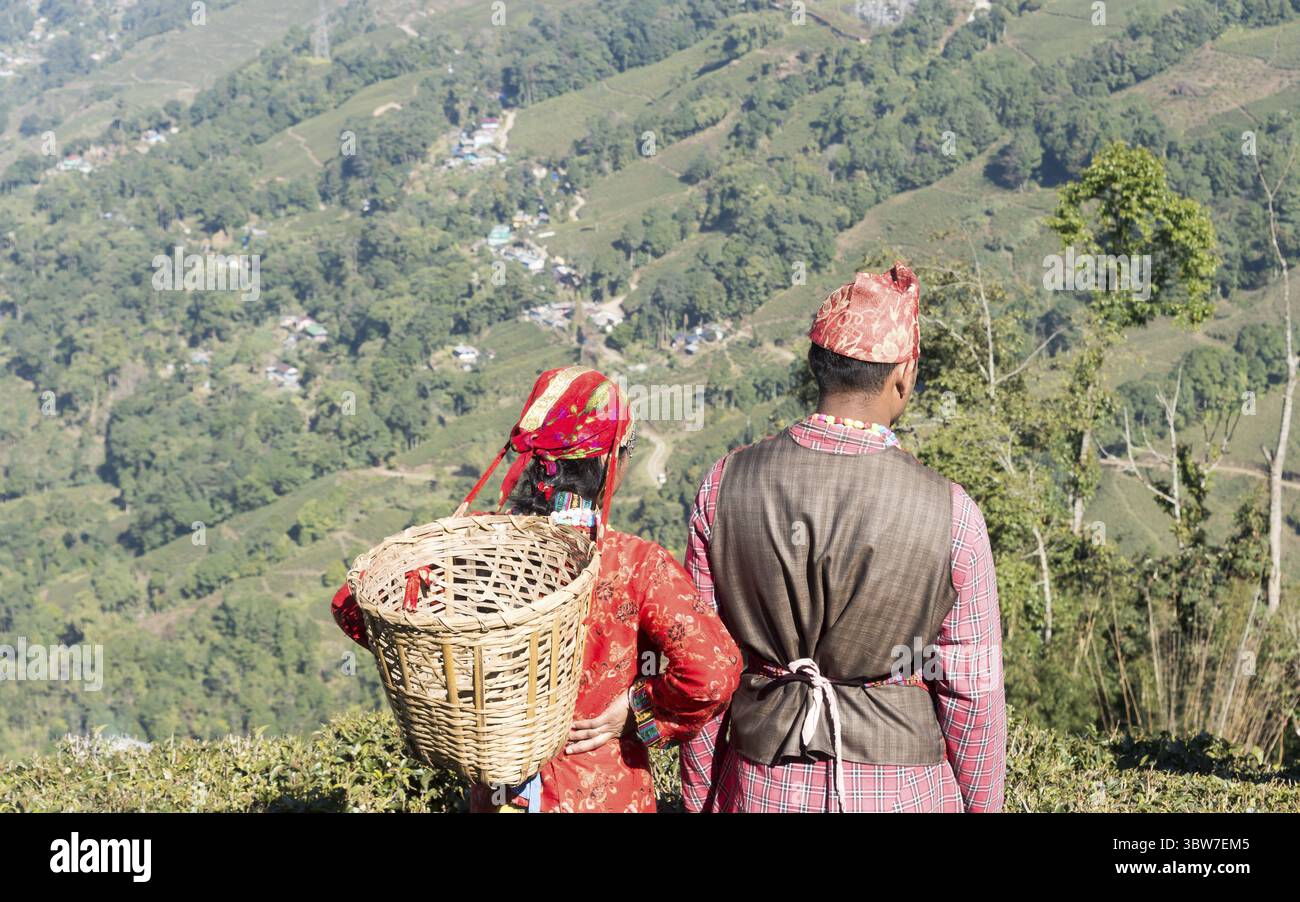 Beautiful young couple in love. Indian tea puckers, romantic couple ...