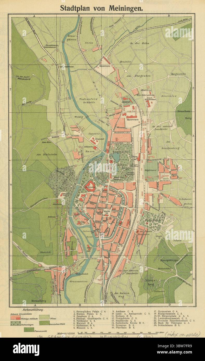 Vintage meiningen map hi-res stock photography and images - Alamy