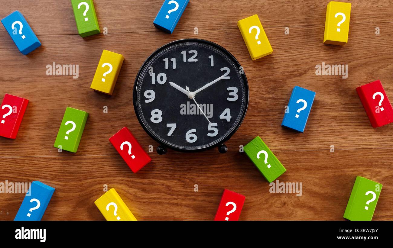 Understanding Question Time with Alarm Clock and Question Blocks Stock ...