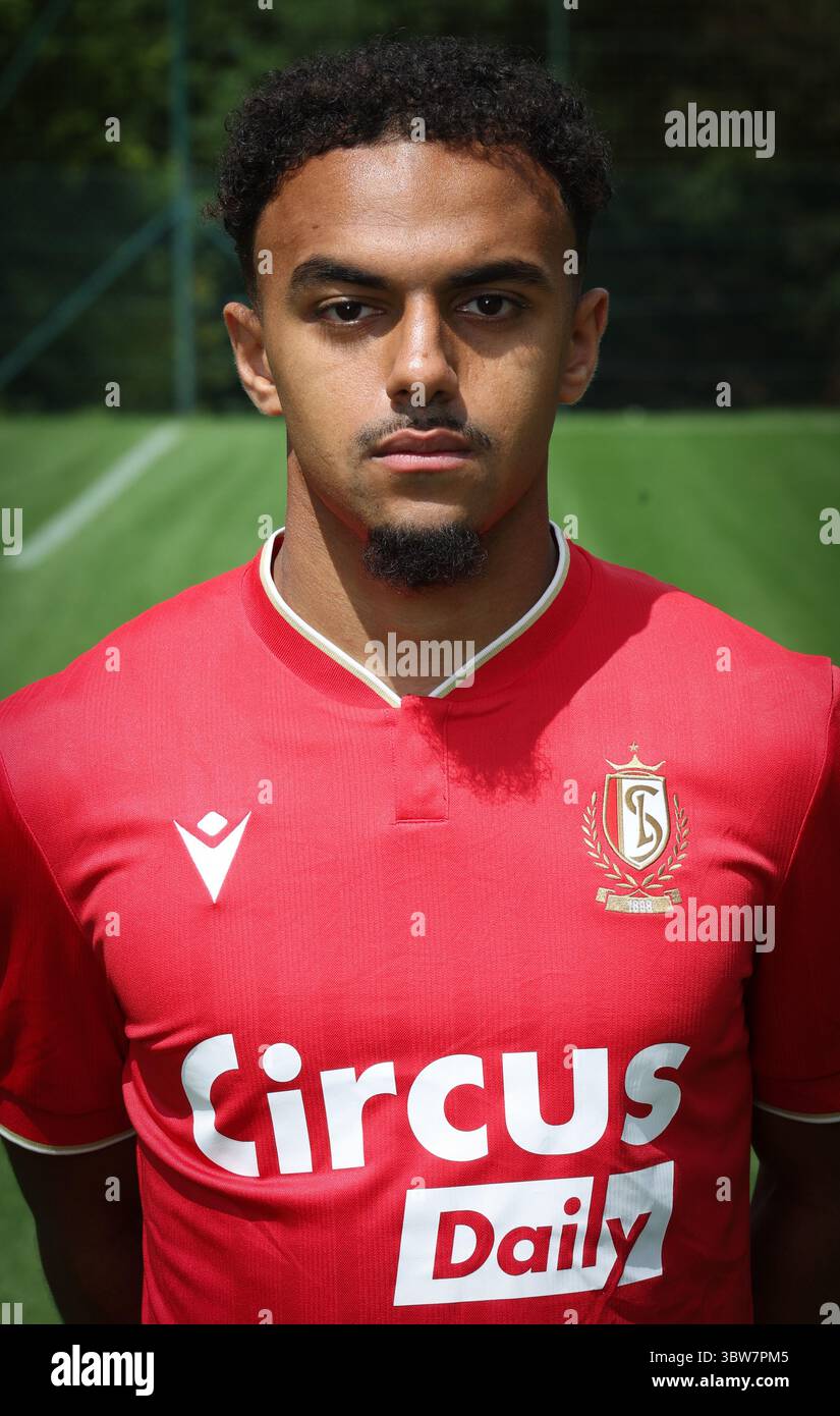 Liege, Belgium. 16th July, 2025. Standard's Adnane Abid poses for a portrait picture at the 2025 ...