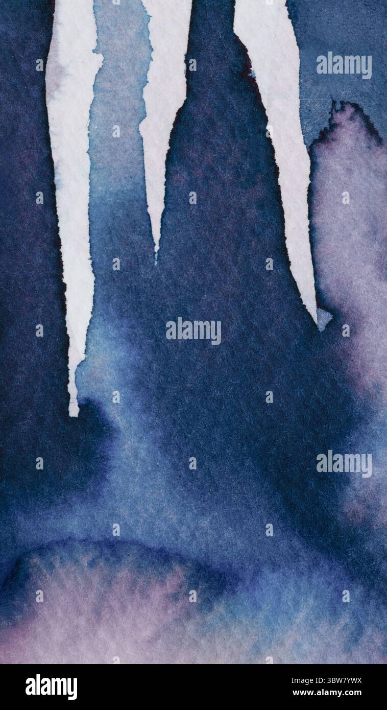 Abstract ink art with shades of blue and gray blending in an artistic ...