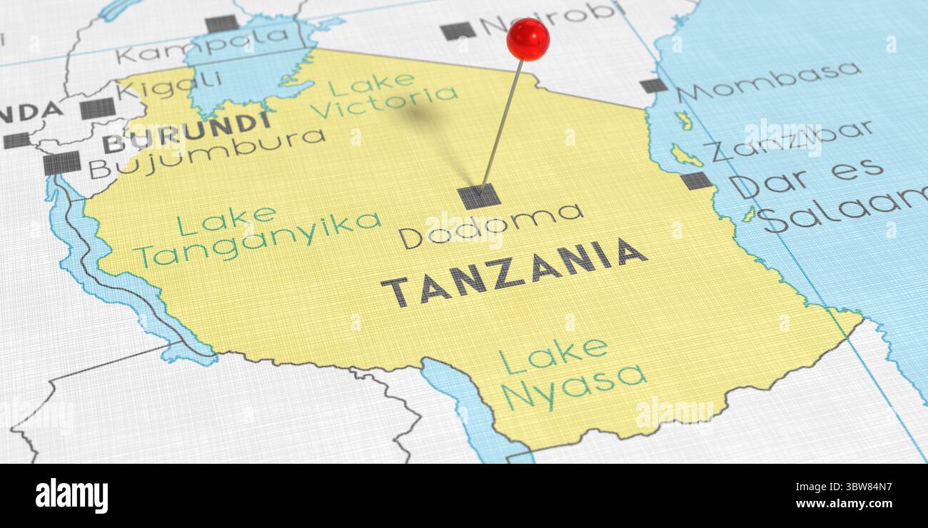 Political map tanzania capital hi-res stock photography and images - Alamy