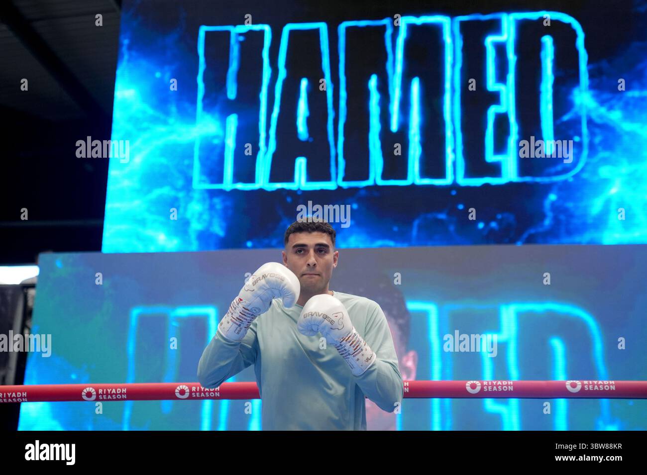 Aadam Hamed during an open workout at BOXPARK Wembley, London. Picture ...