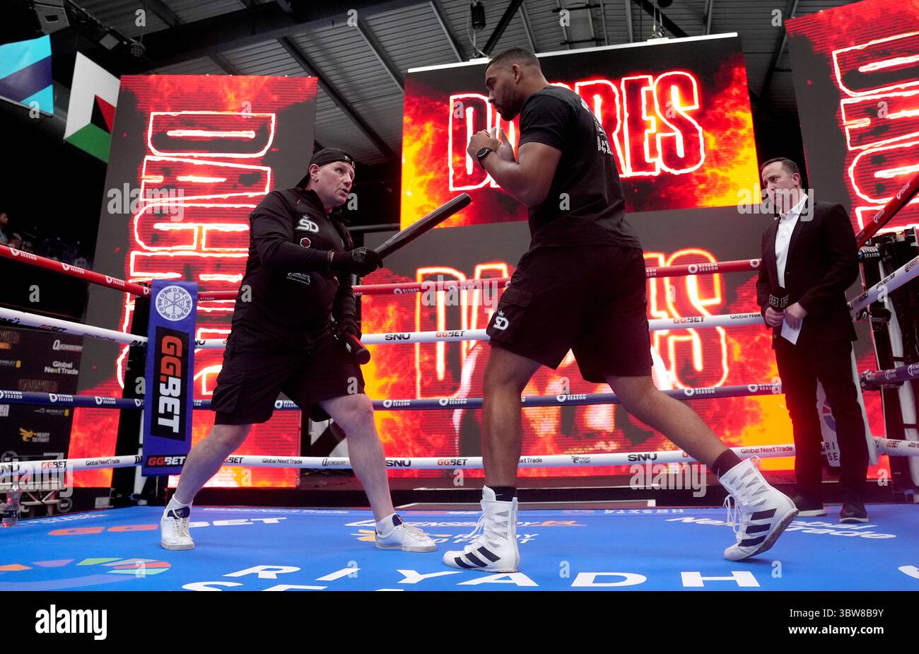 Solomon Dacres during an open workout at BOXPARK Wembley, London ...
