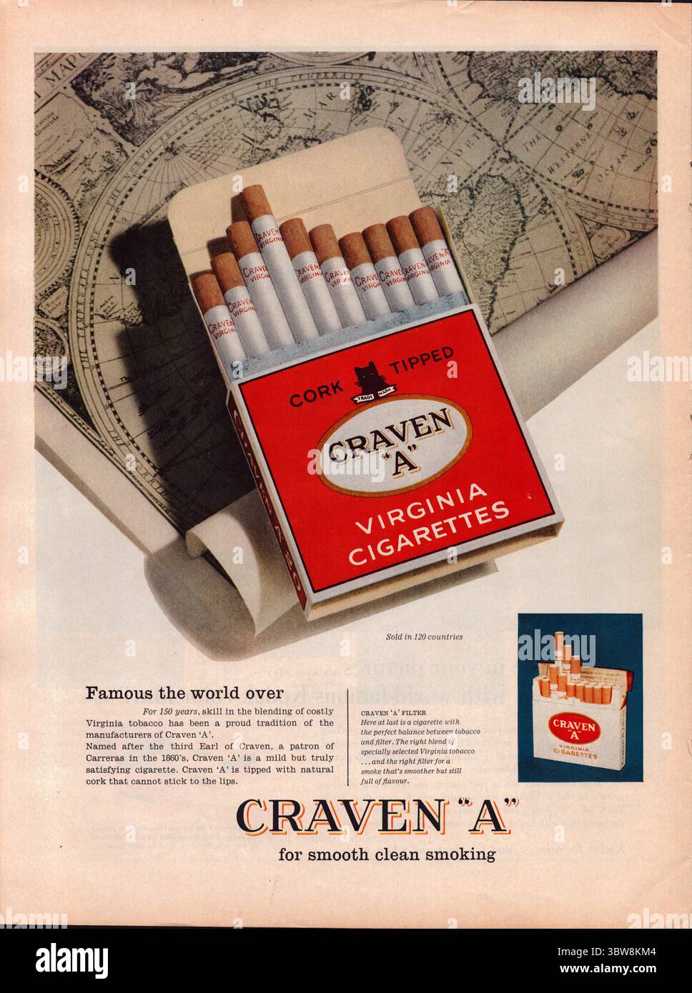 Oldschool ad of cigarettes hi-res stock photography and images - Alamy