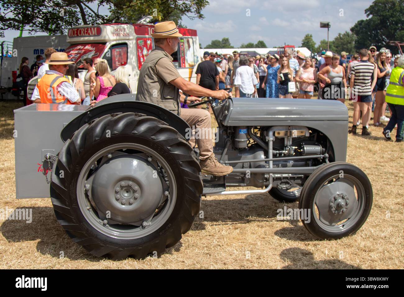 Vintage grey Ferguson TE20 tractor at a UK country fair, surrounded by ...