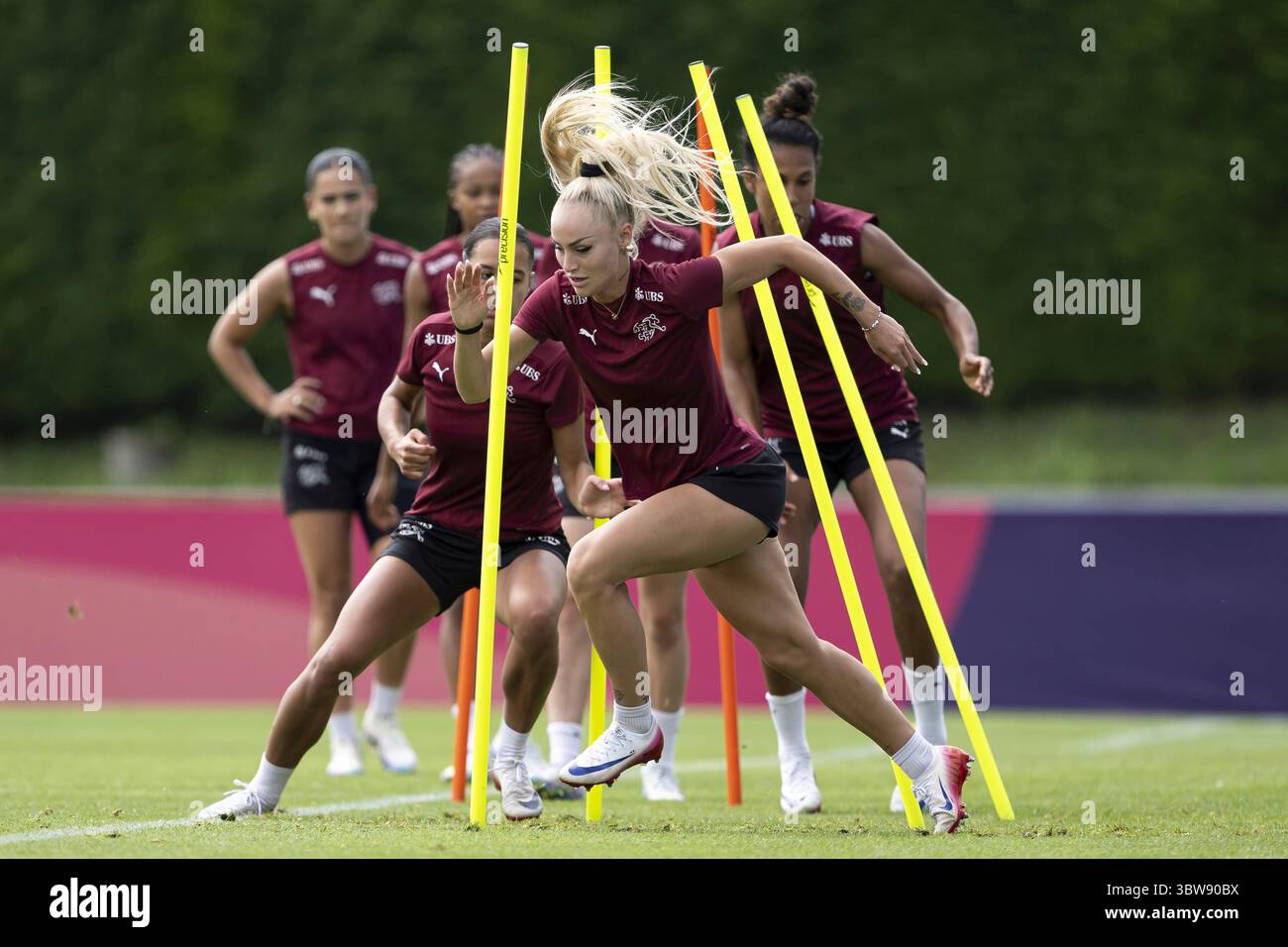Forward Alisha Lehmann runs during a training session of the ...