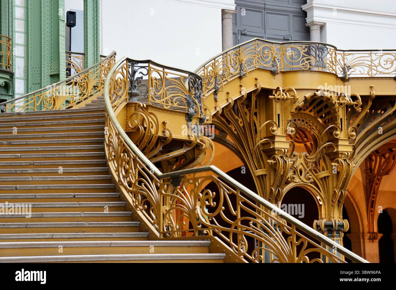 Grand Staircase and Art Nouveau Ironwork, Grand Palais, Paris, France ...