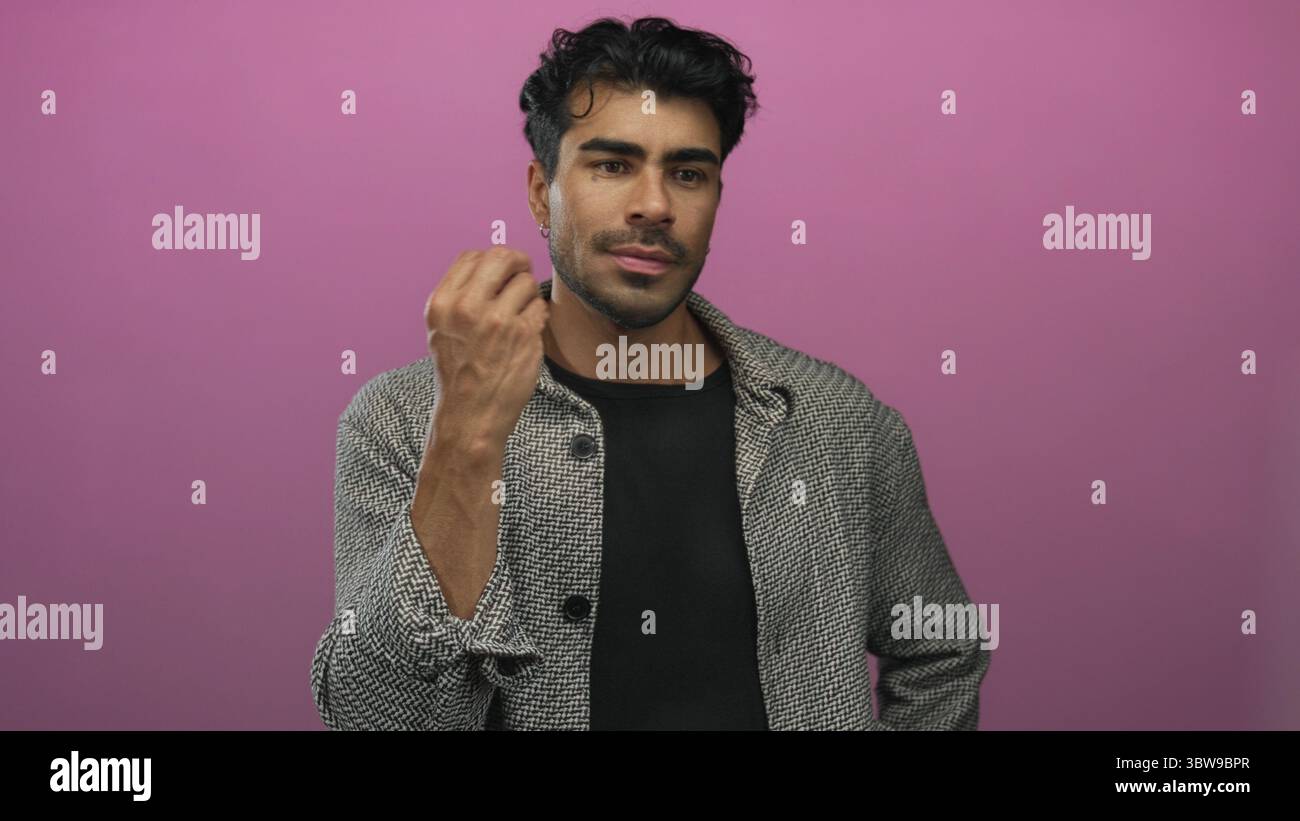 Man shows pinched fingers hi-res stock photography and images - Alamy
