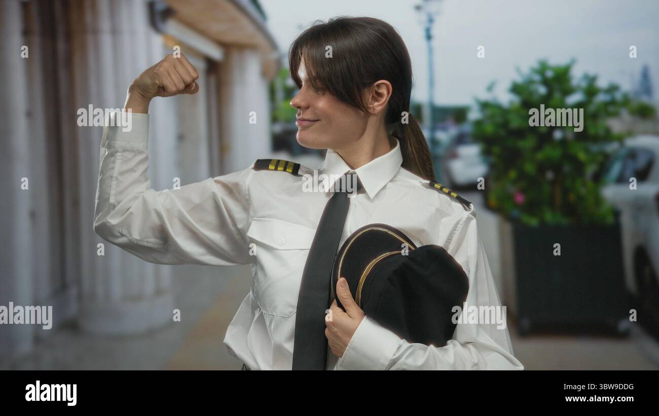 Young hispanic woman in pilot hi-res stock photography and images - Alamy