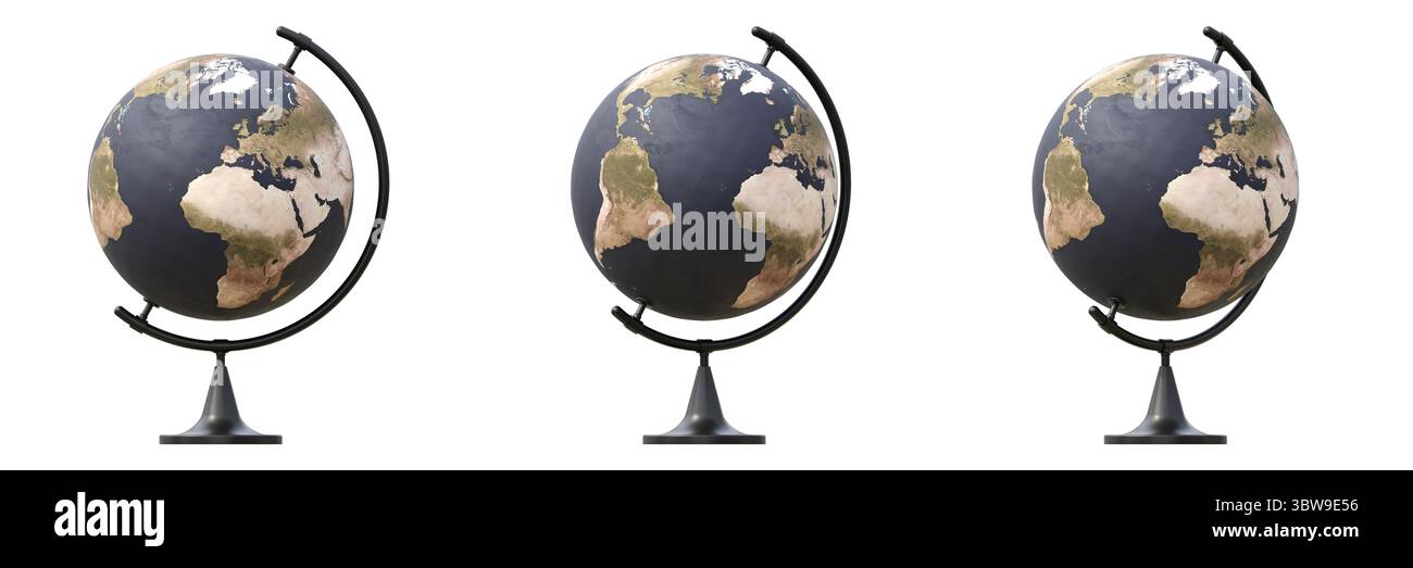 Set of table world globe model isolated on white background. Table ...
