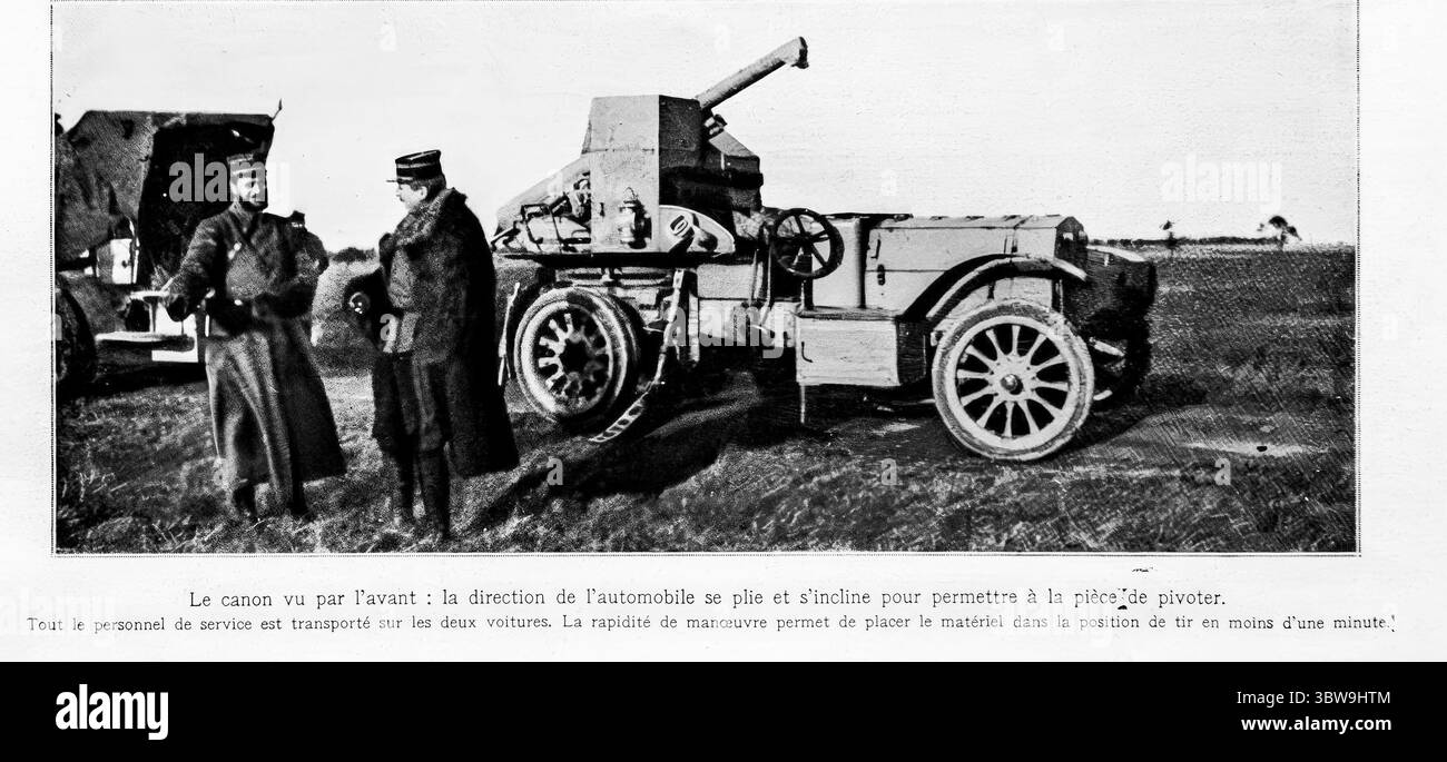 Front view of a French WWI auto-canon, with the vehicleís steering ...