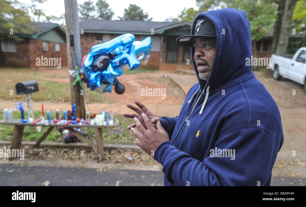 January 2, 2020, Atlanta, GA, USA: Connie Sims talks about his son ...