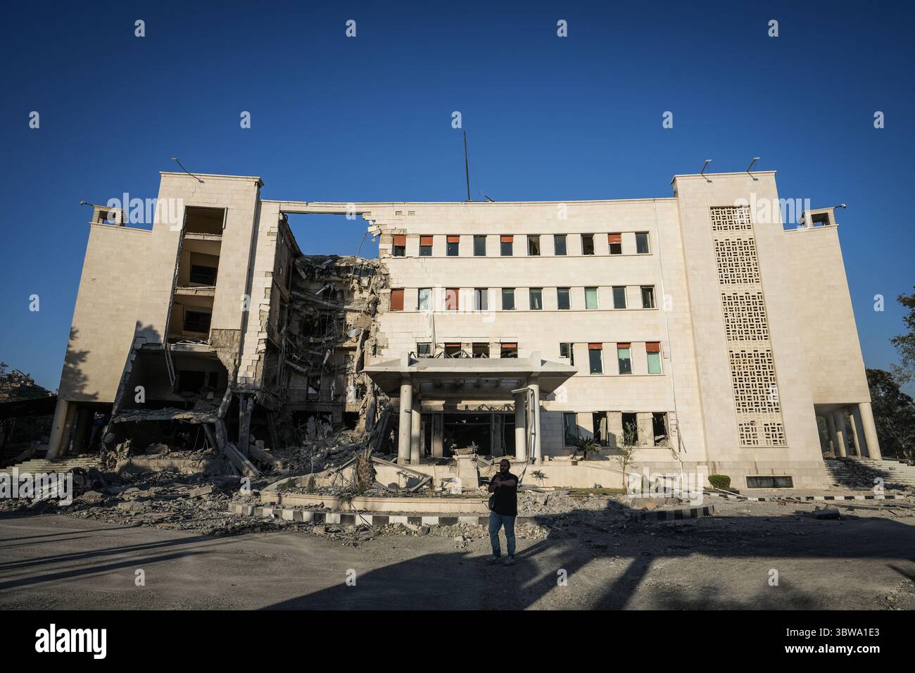 Damascus, Syria. 16th July, 2025. A view of the heavily damaged ...