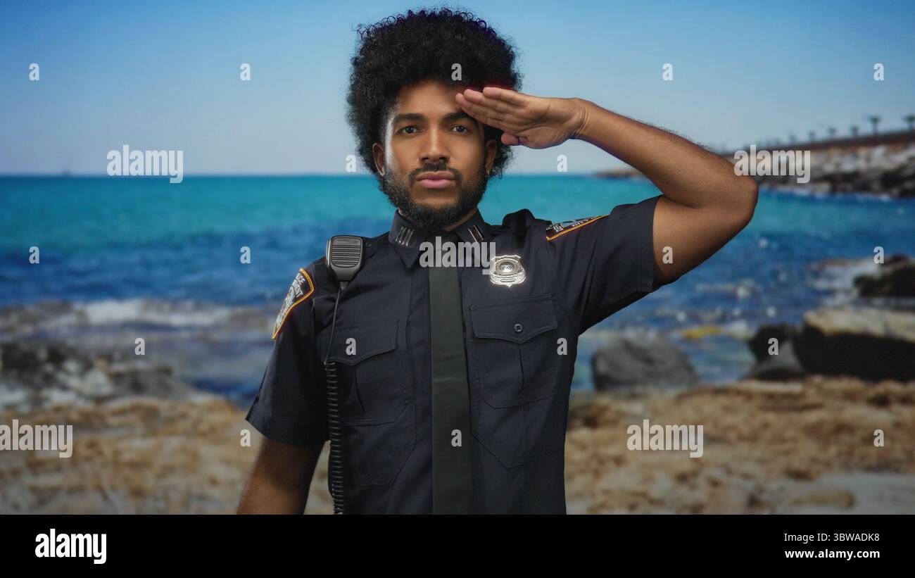 Police officer stands saluting on hi-res stock photography and images ...