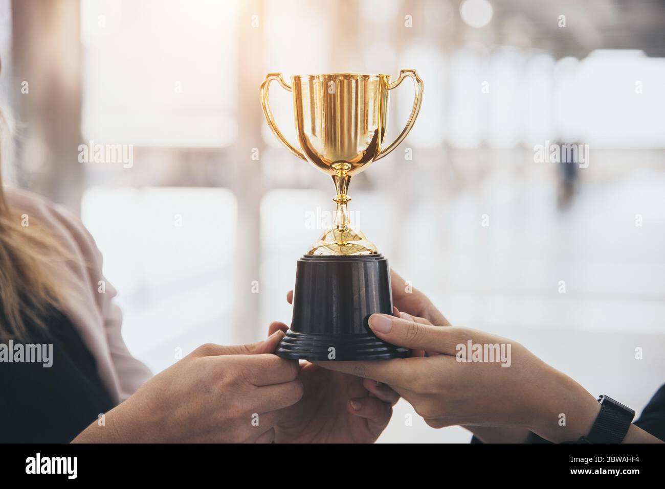 Champion golden trophy for winner background. Success and achievement ...