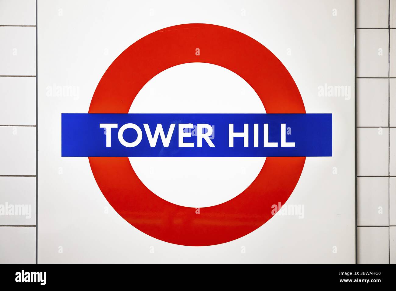 Tower Hill station roundel in the London Underground, showcasing ...