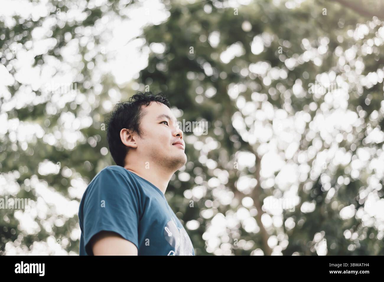 Man stand under big tree hi-res stock photography and images - Alamy