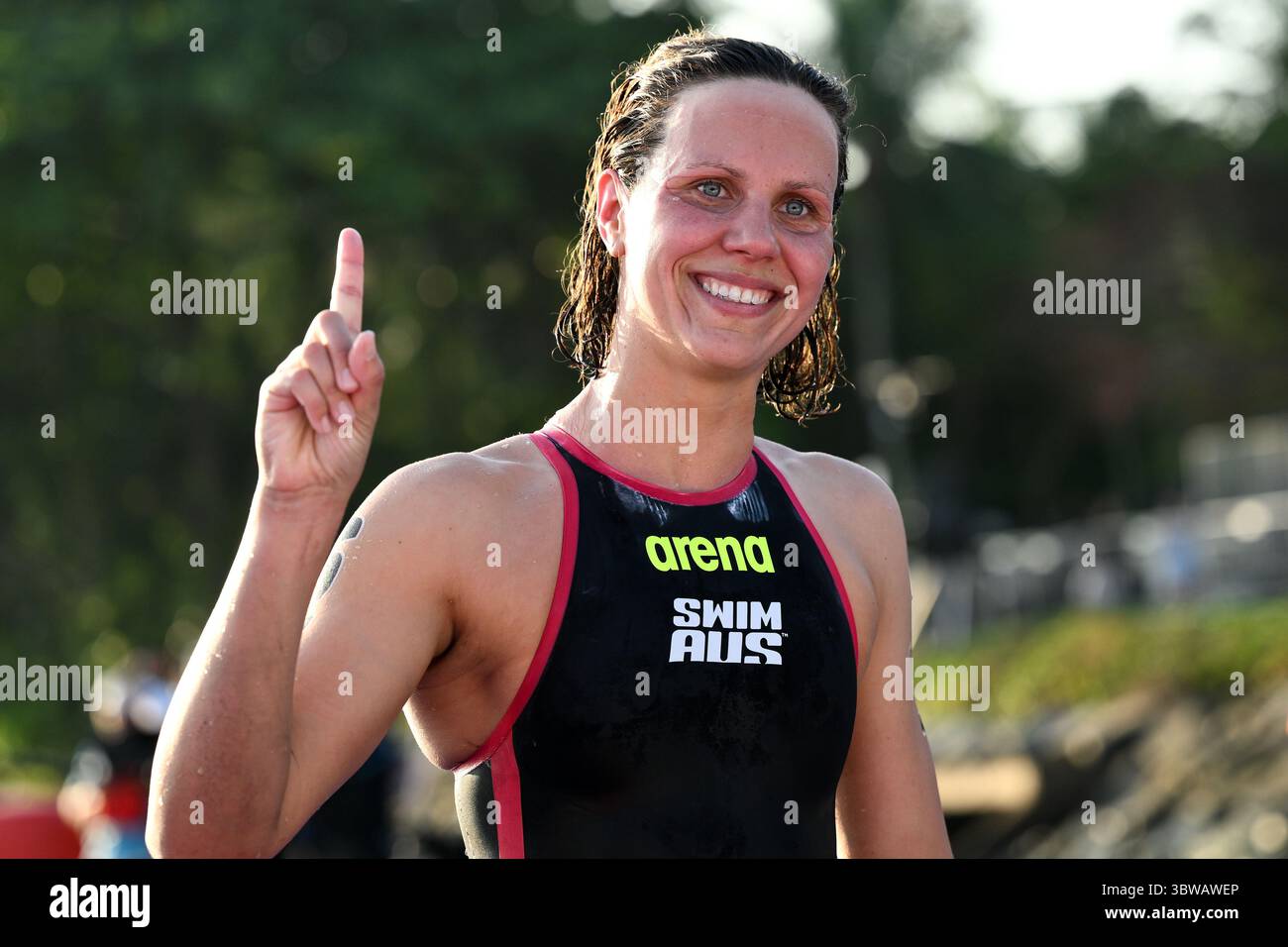 Moesha Johnson of Australia celebrates after winning at the end of the ...