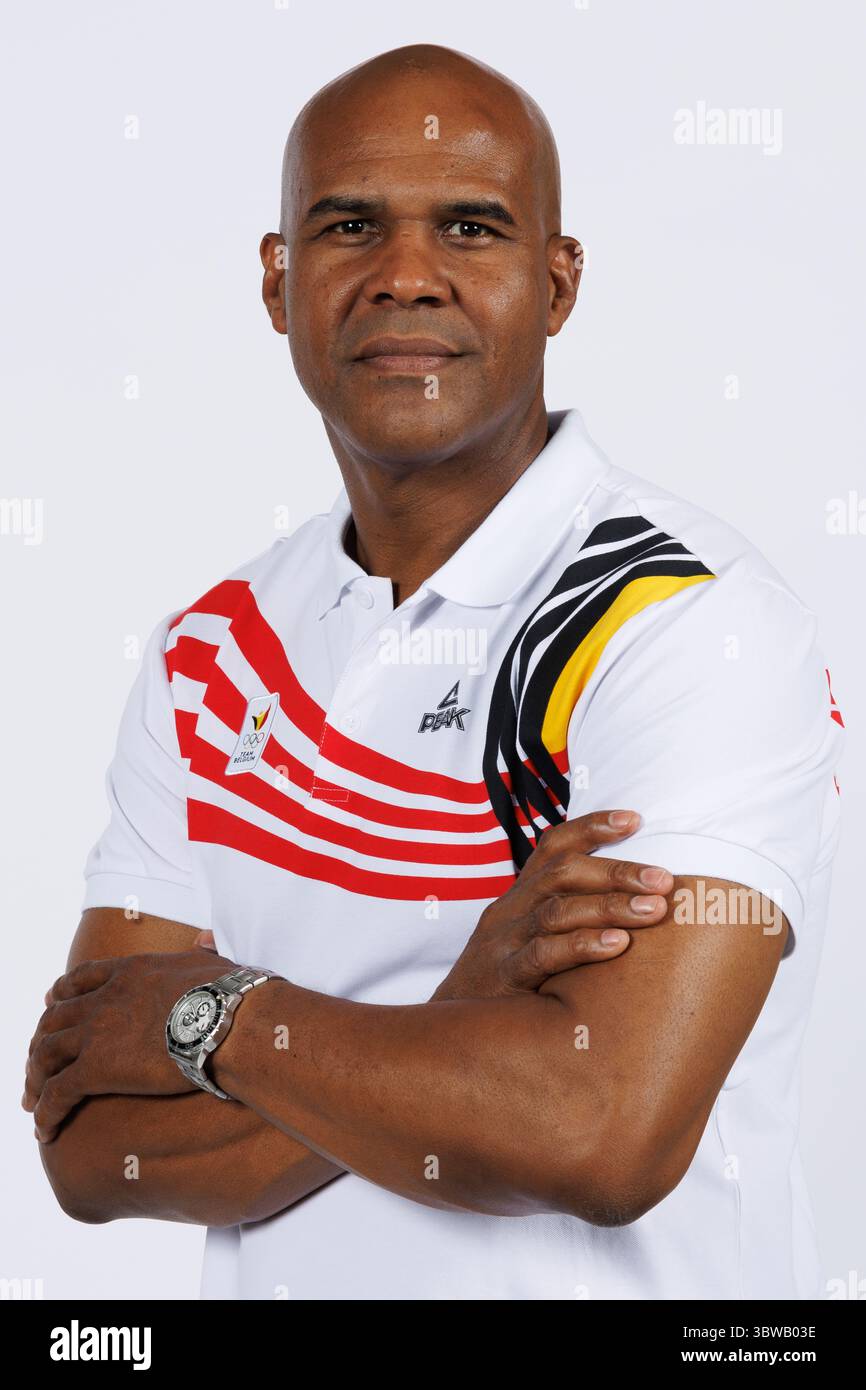 Coach Franklin Pereira Reyes poses during a team building of Team ...