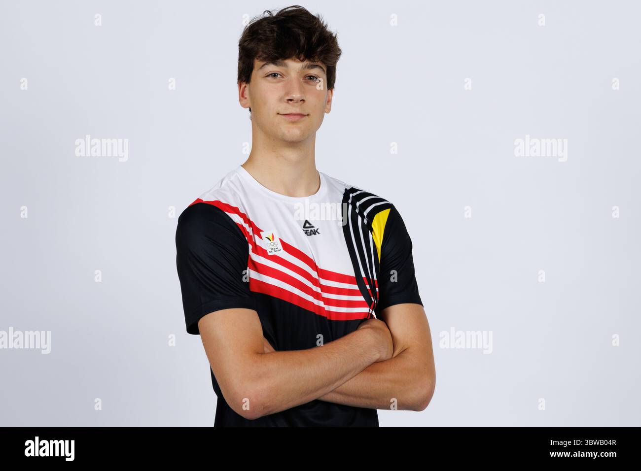 Louis Callens poses during a team building of Team Belgium in ...