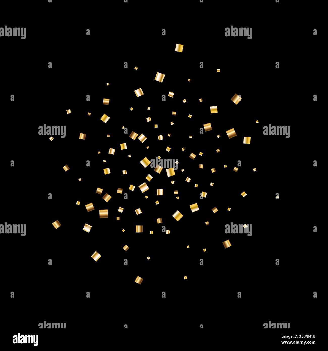 Confetti explosion. Golden serpentine ribbons frame design Stock Vector ...