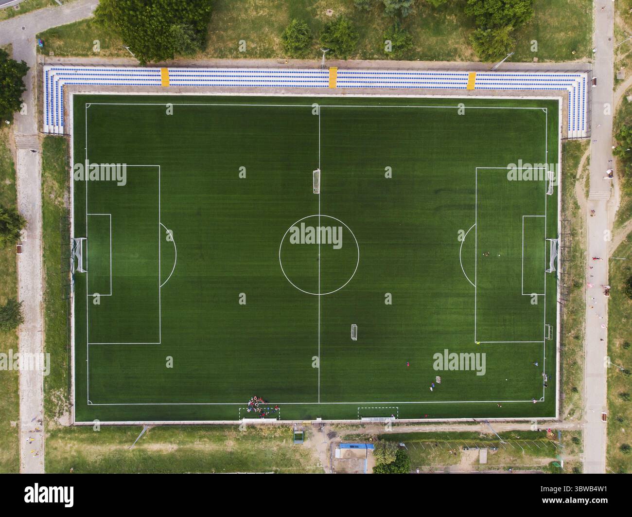 An aerial view of the football field in summer, Montenegro Stock Photo ...