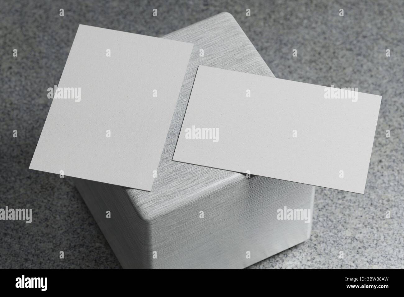 White horizontal business card paper mockup template with blank space ...