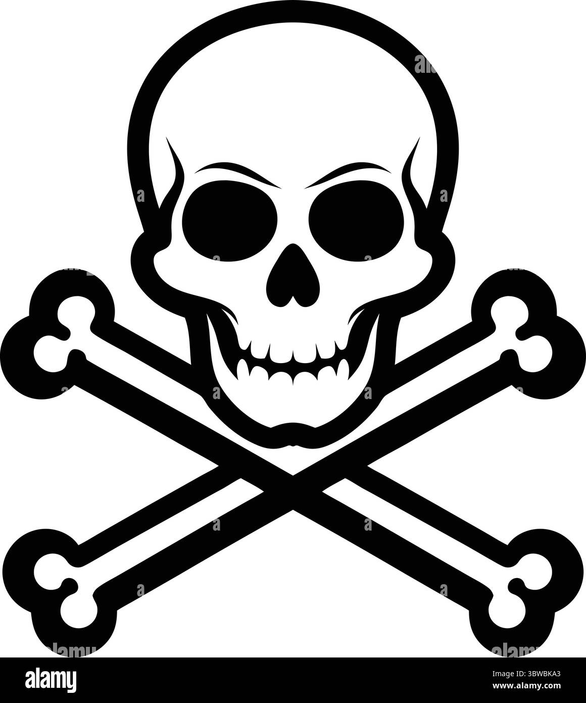 Bold Skull and Crossbones Graphic: A Vector Illustration of Danger ...