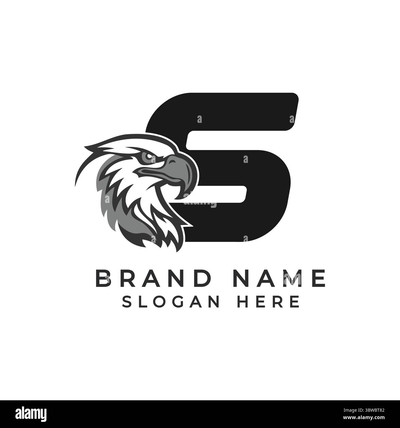 Letter S Logo Concept with Eagle face. Alphabet S Falcon Icon Stock ...