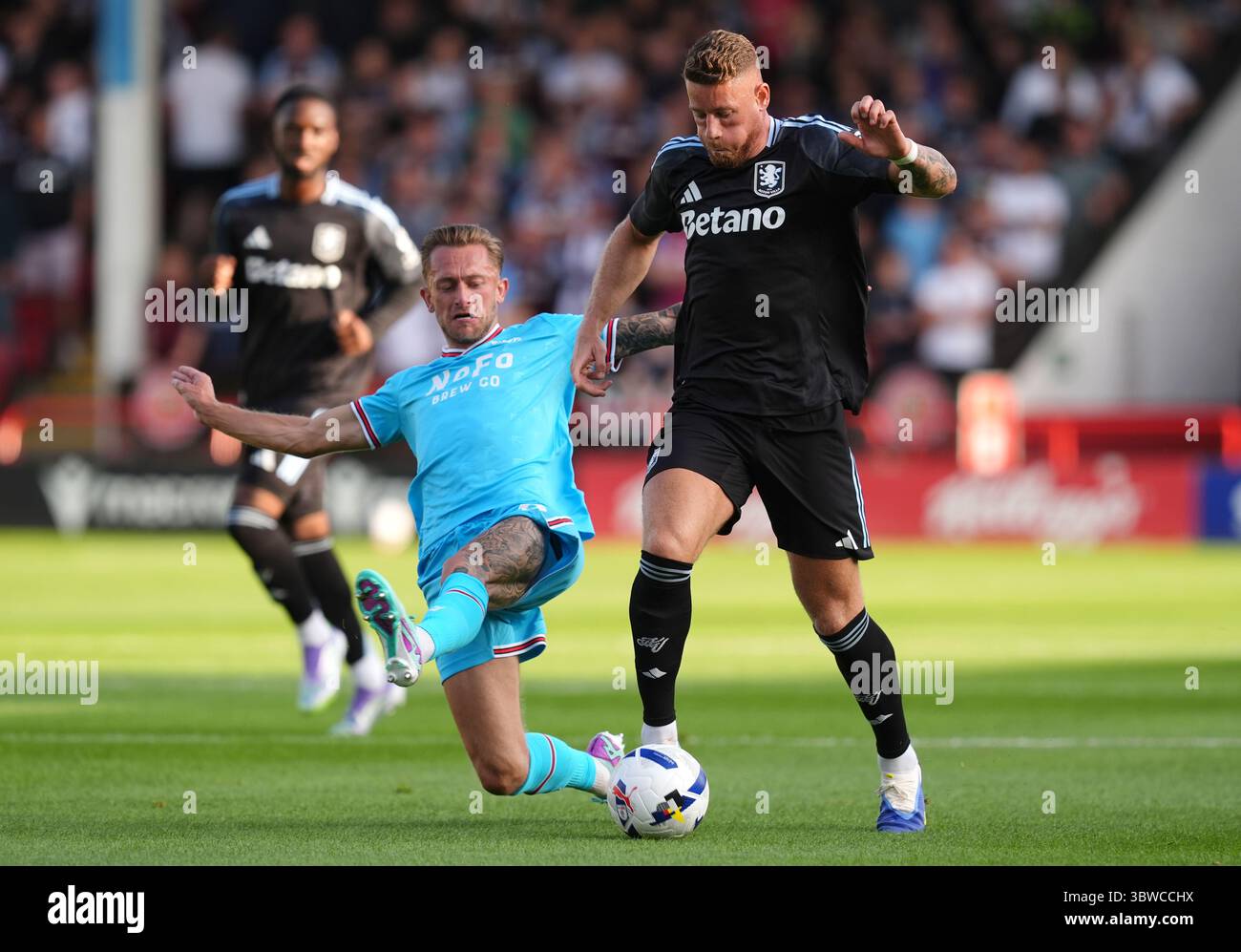 Aston Villa's Ross Barkley (right) and Walsall's Charlie Lakin battle ...