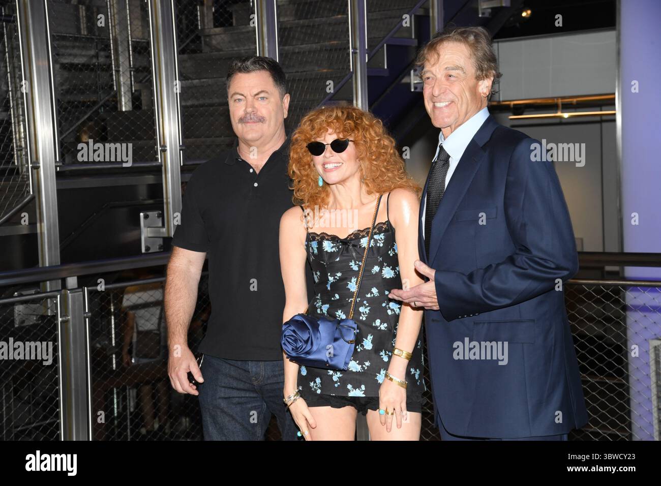 (R-L) John Goodman, Natasha Lyonne, and Nick Offerman visit the Empire ...