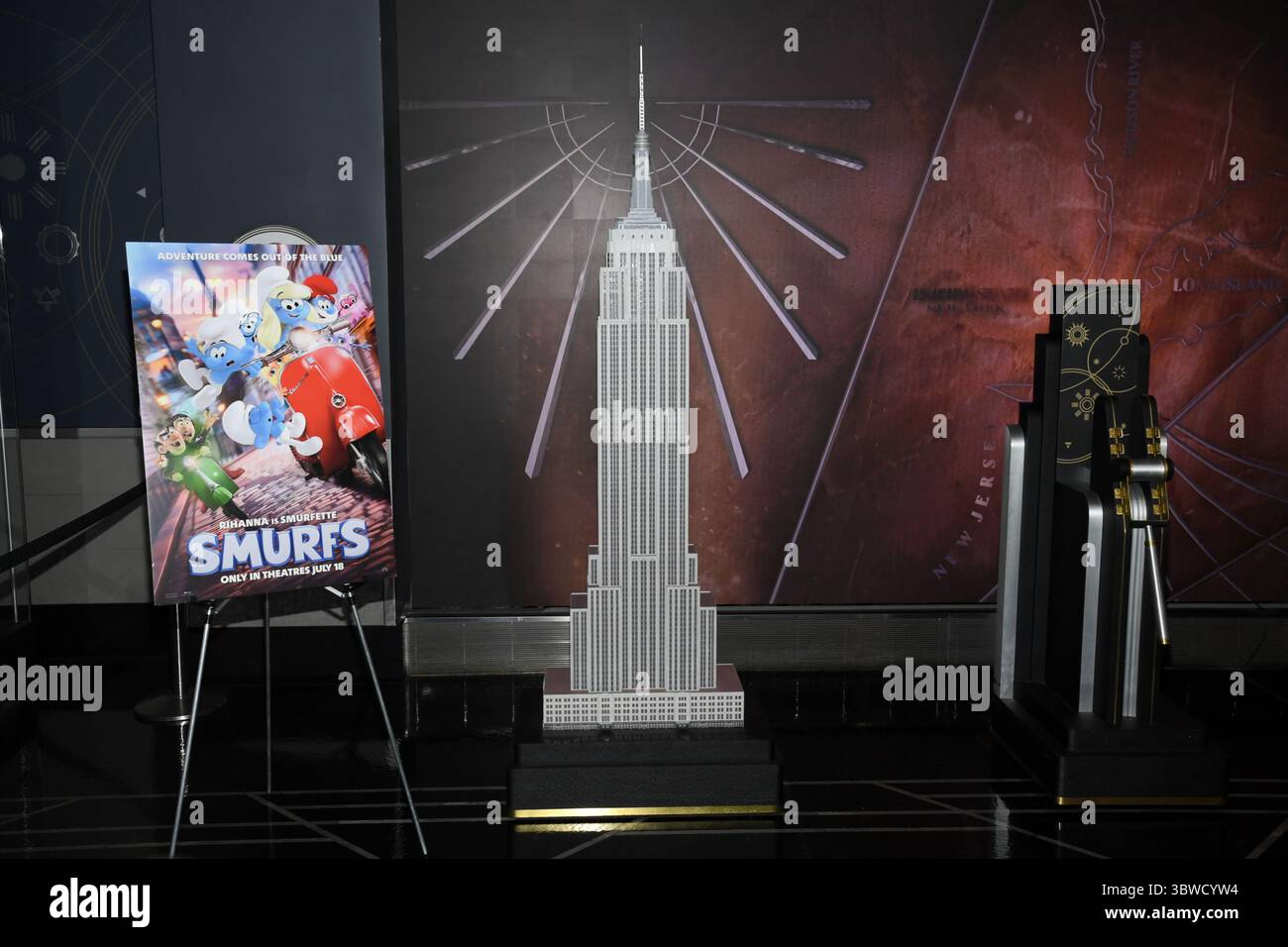 Smurfs signage is seen as Natasha Lyonne, Nick Offerman and John ...