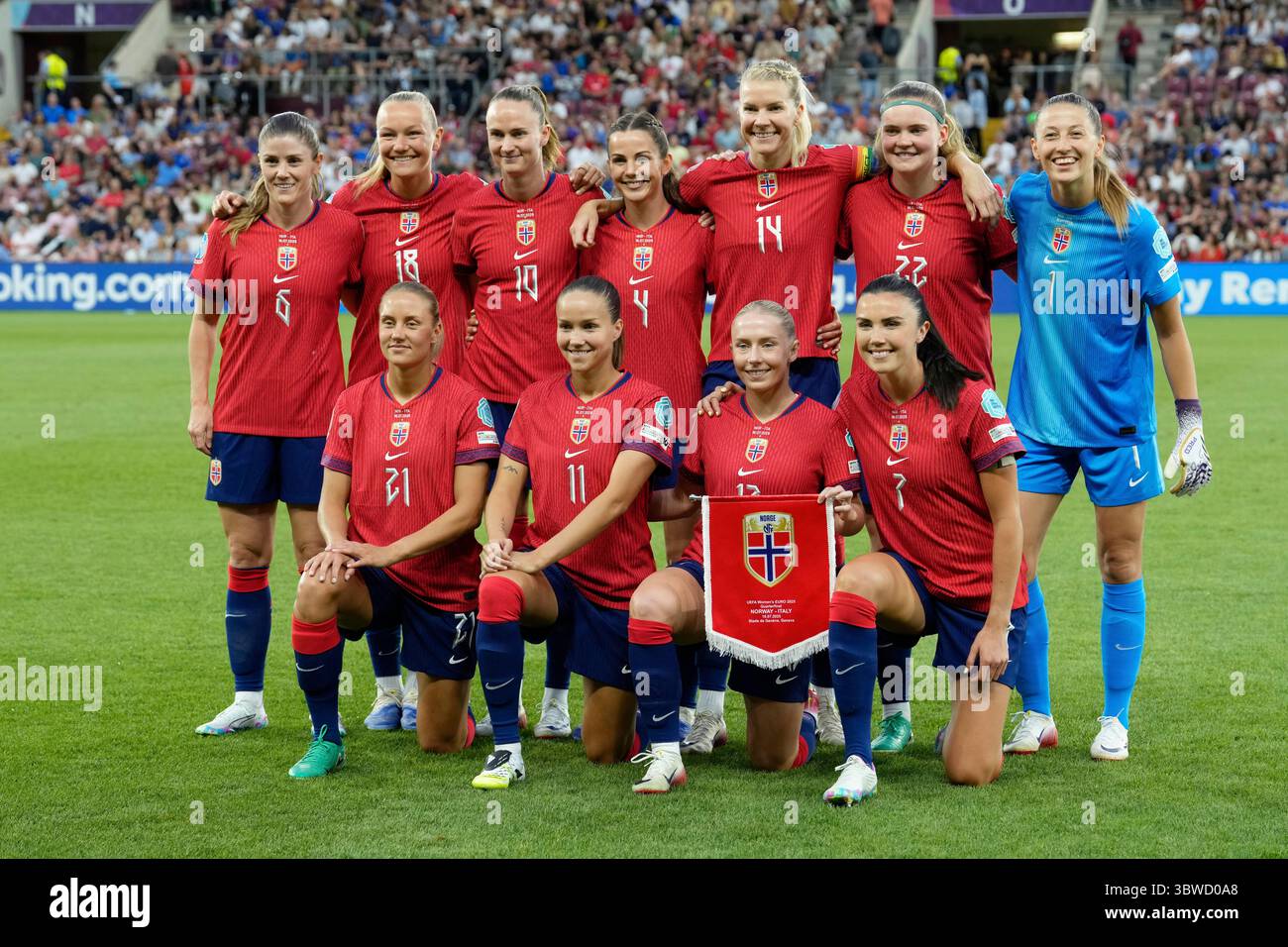 Norway starting players pose for a team photo at the beginning of the ...