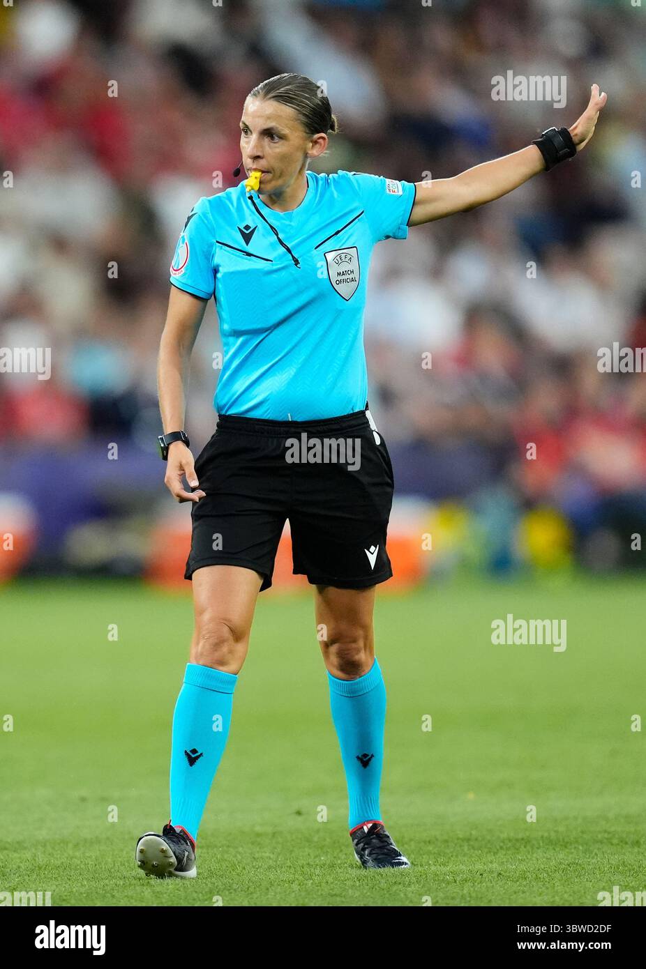 Referee Stephanie Frappart during the UEFA Women's Euro 2025 quarter-final match at the Stade de ...