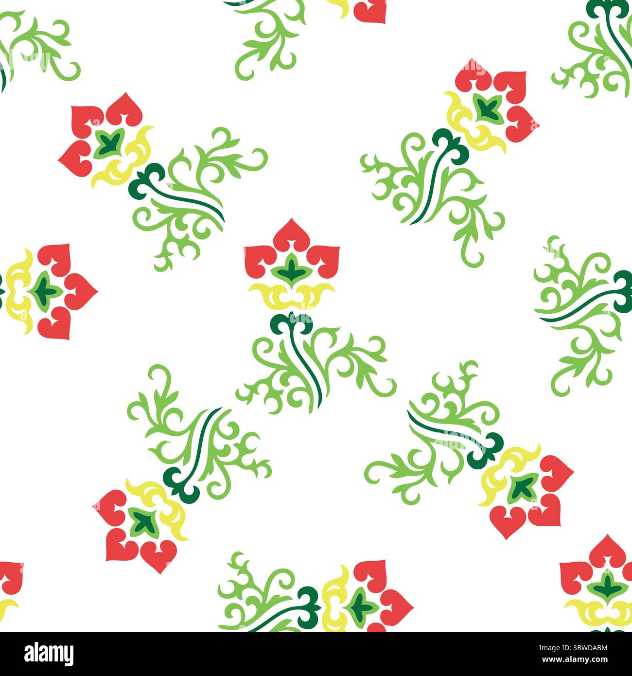 Islamic tulip, floral geometry. Tatar seamless pattern. Culture of the ...