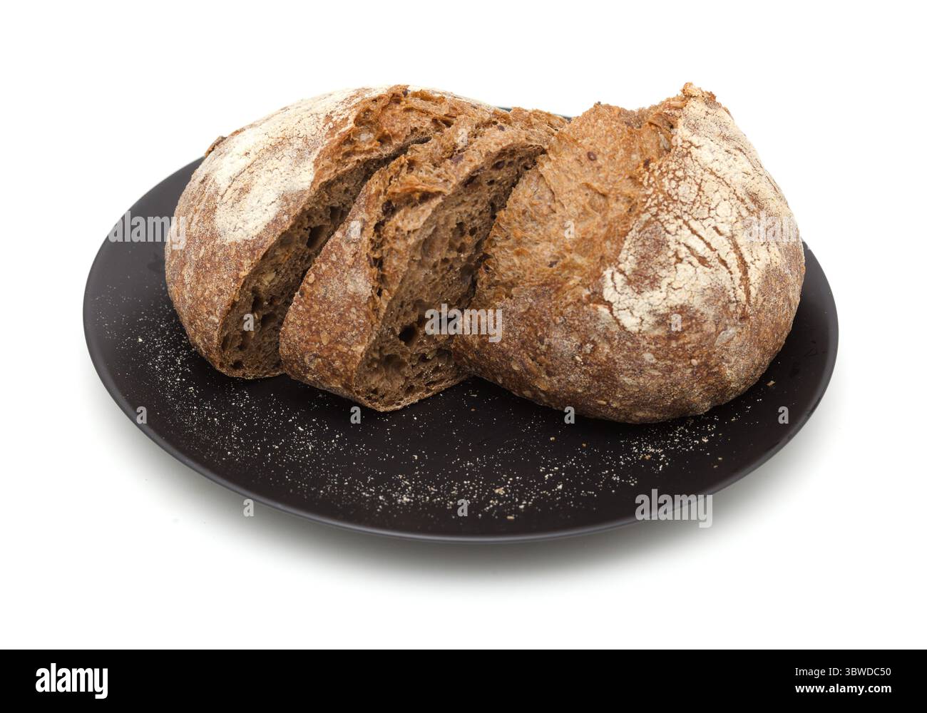 Sourdough leavened round malt bread with various seeds Stock Photo - Alamy