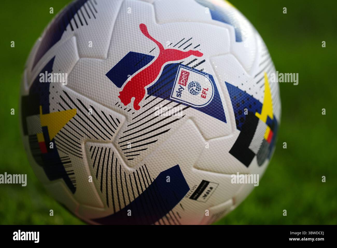 A view of the Puma EFL match ball during the pre-season friendly match ...